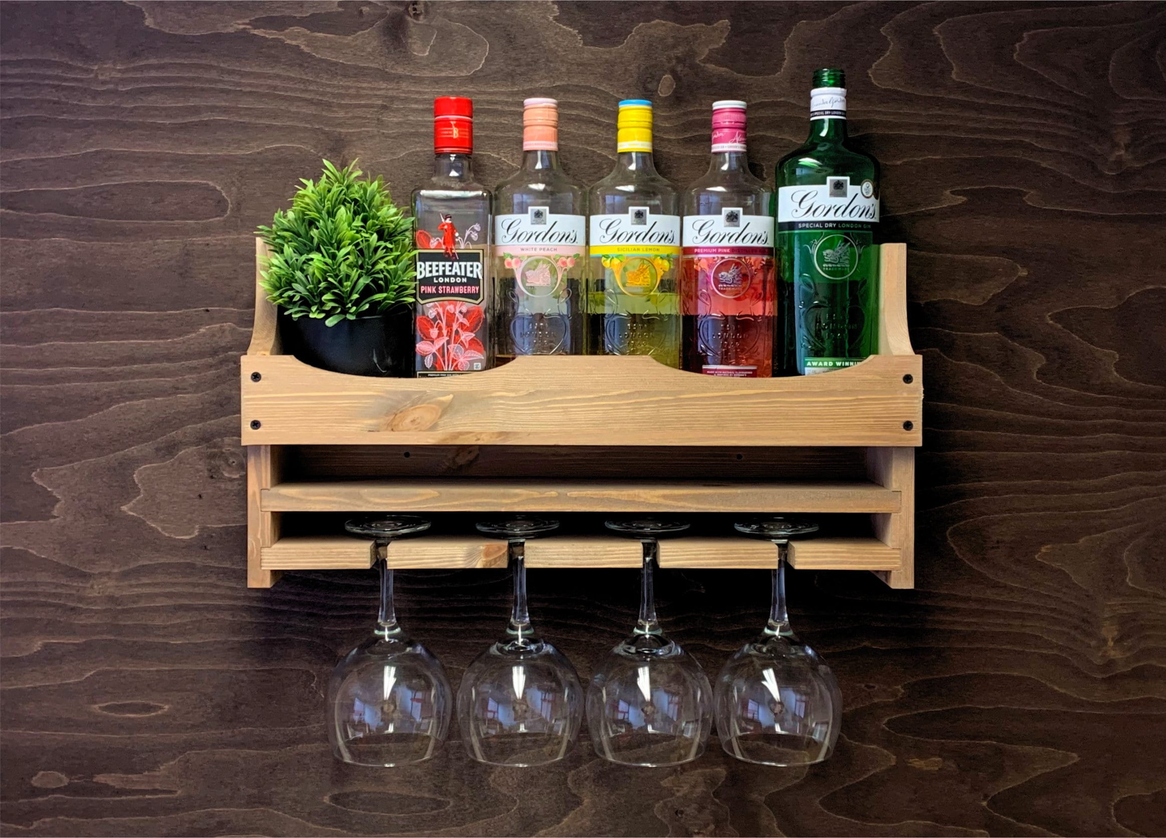 Westminster Oak Rustic Wooden Gin Rack to Hold 4 Balloon - Etsy UK