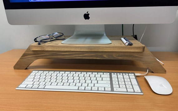 Wooden Computer Monitor Riser Stand Ideal for Any Desk at | Etsy
