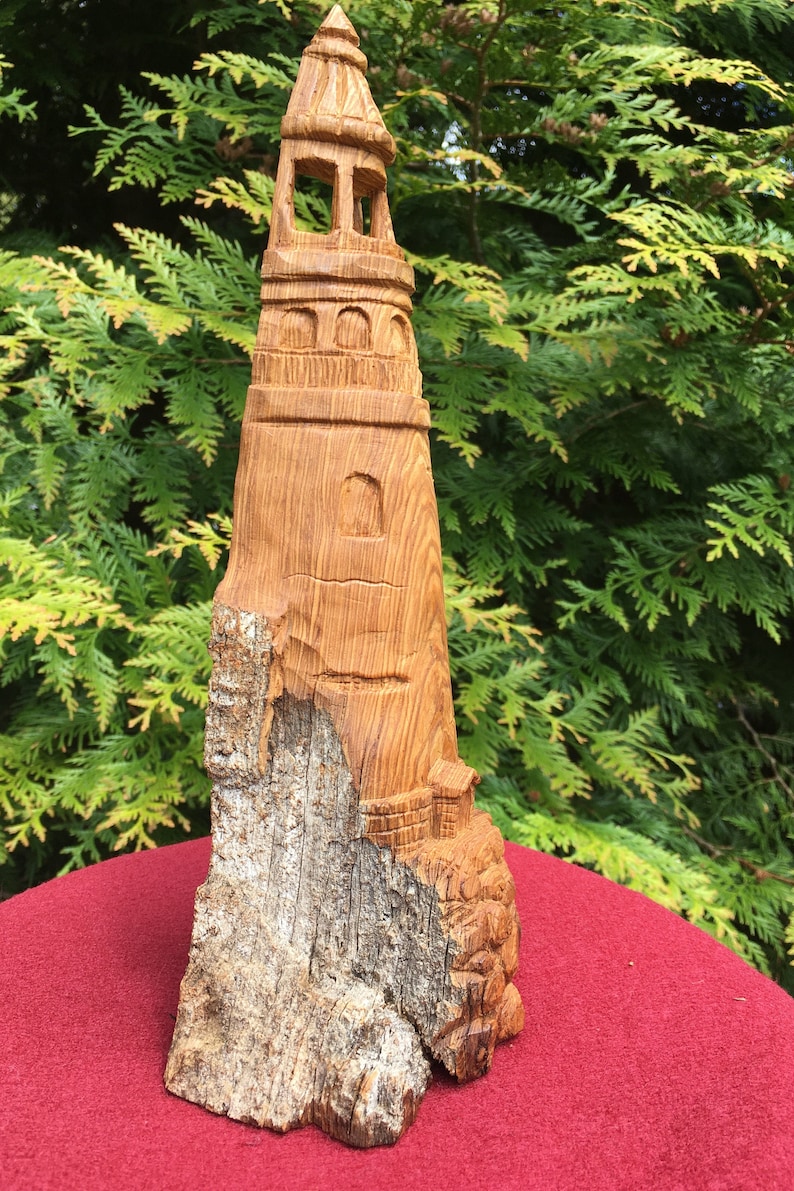 Carved Wood Lighthouse - Etsy