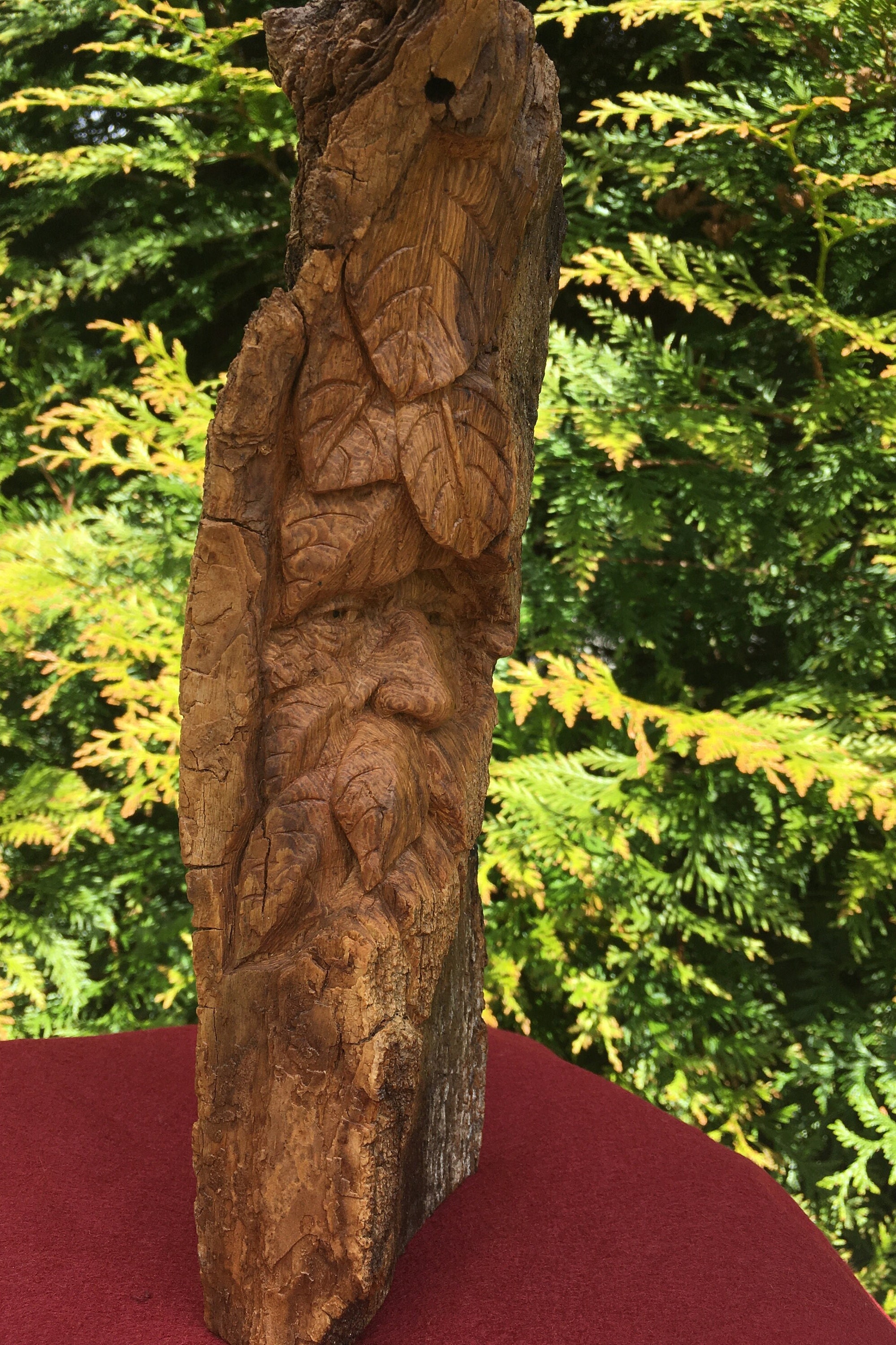 Woodspirit, Hand Carved, Cottonwood Bark, Handmade Wood Wall Carving - Etsy