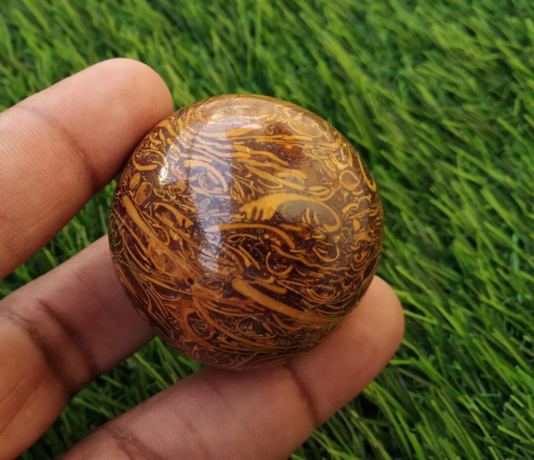 Calligraphy Stone (miriam Stone) Sphere | Natural Stone Hand Carved ...
