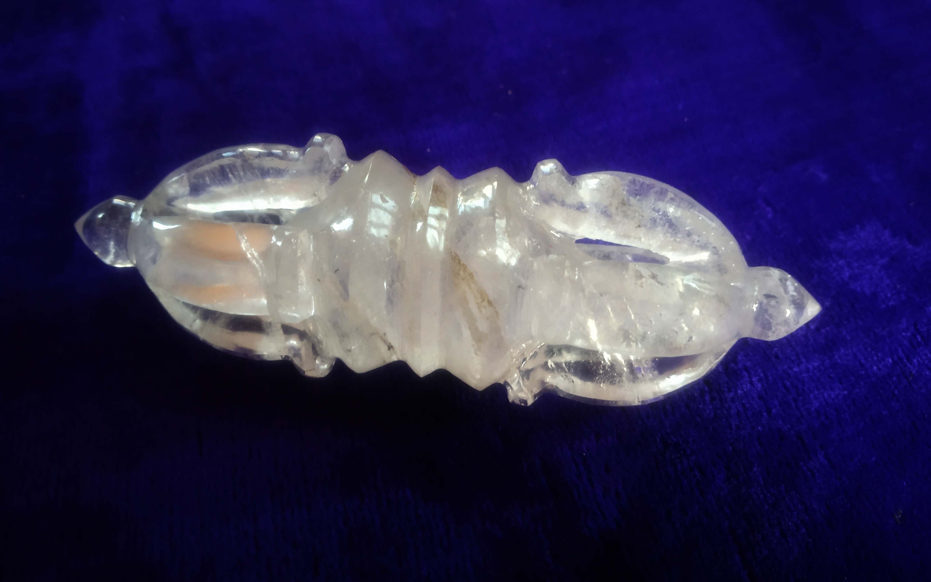 Natural Stone Handmade Tibetan Buddhist Crystal Vajra Crystal Dorje ...