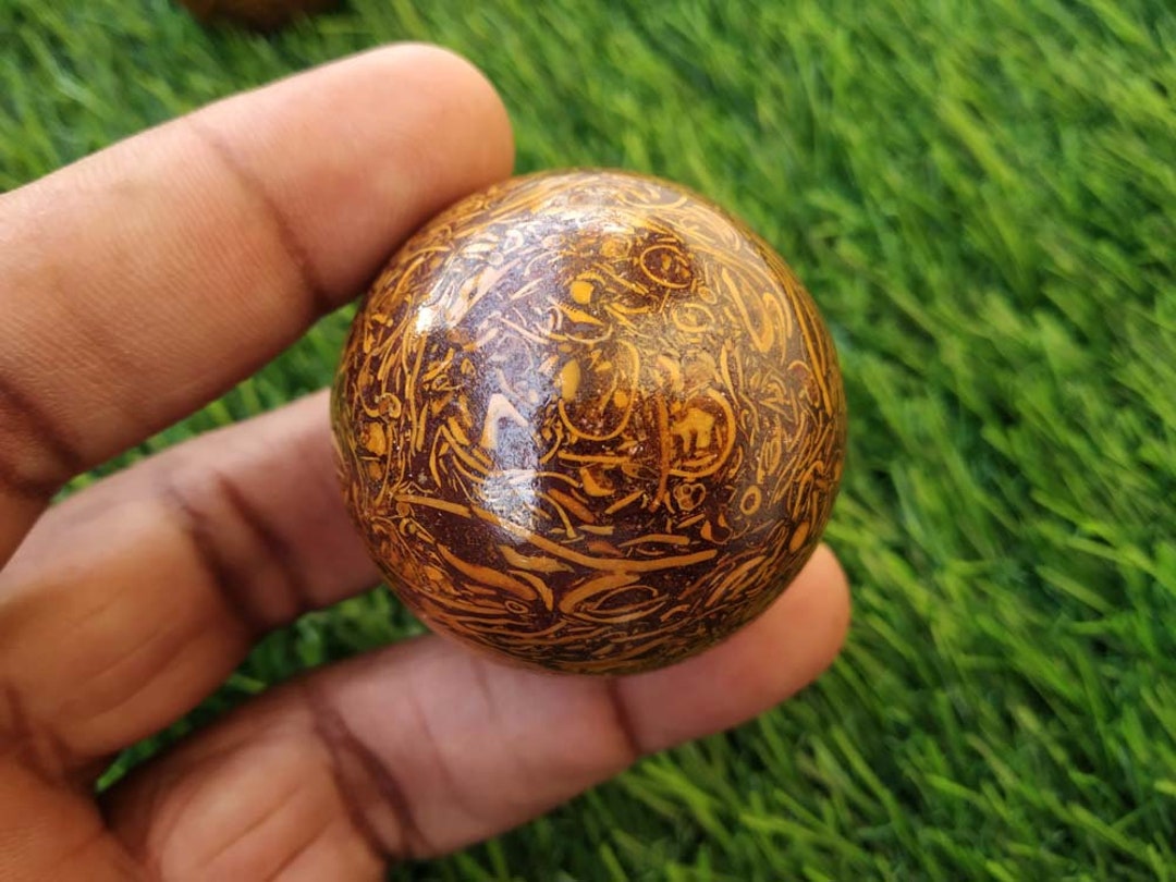 Calligraphy Stone (miriam Stone) Sphere | Natural Stone Hand Carved ...
