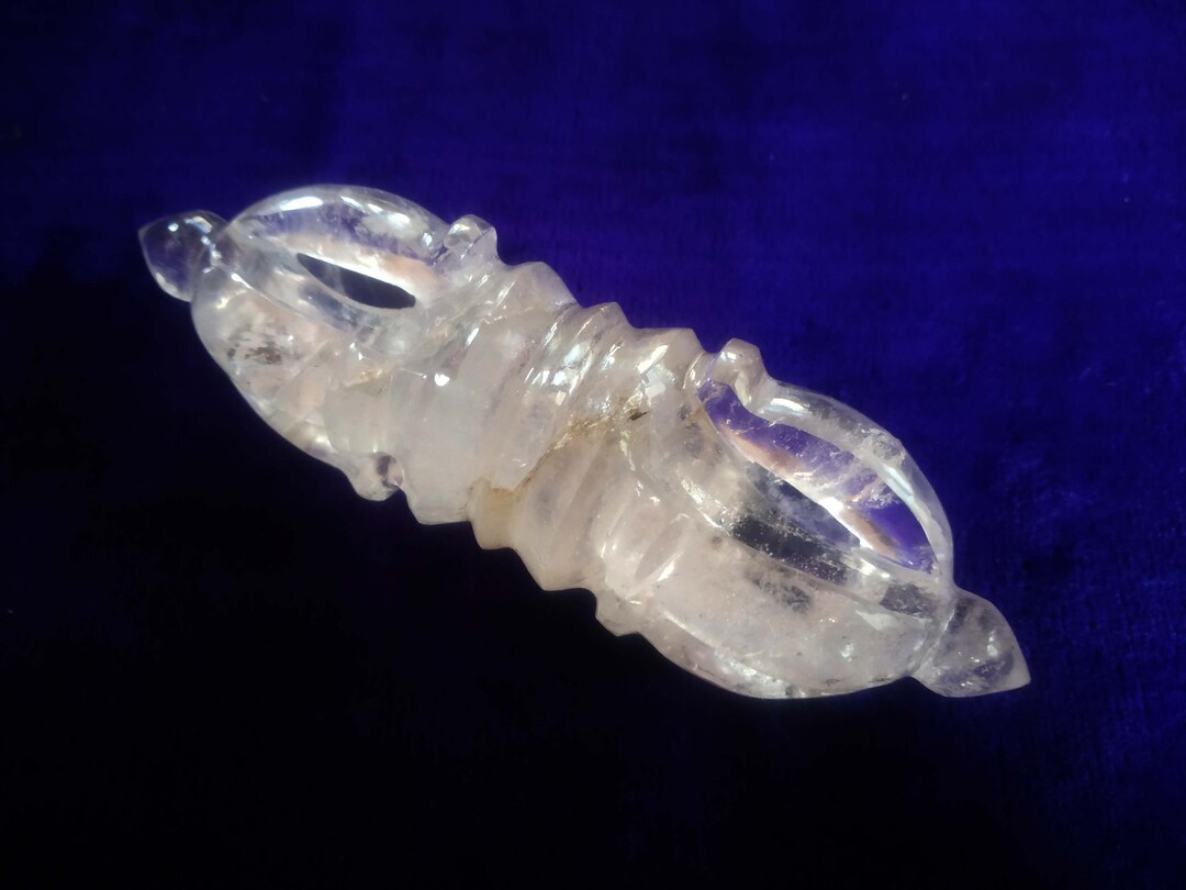 Natural Stone Handmade Tibetan Buddhist Crystal Vajra Crystal Dorje ...