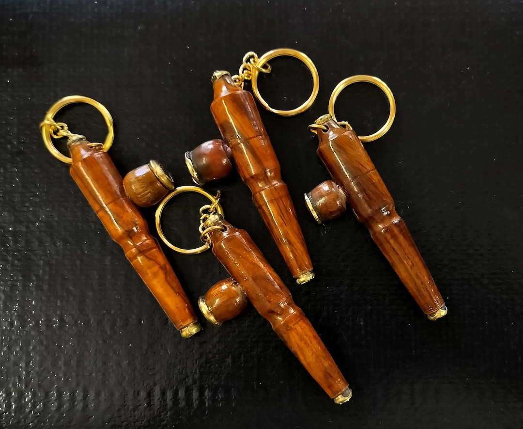 Rajasthan Handmade Craft Cigar Shape Key Chain | Wooden Chillum Key ...
