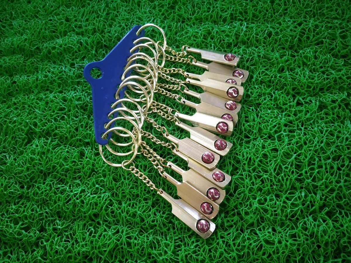 Handmade Indian Cricket Bat & Ball Keychain: Metal Sports Keyring for ...