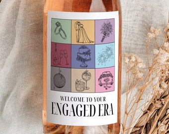 Bride Era Wine Label, Wedding Day Gift for Bride, Engagement Gift Box ...