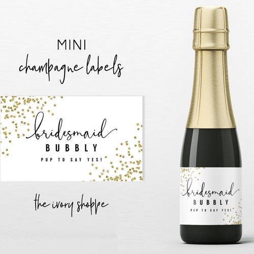 Labels Bridemaids Proposal Bridesmaids Gift Engagement Champagne ...