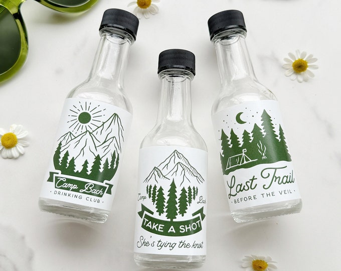 Camp Bachelorette Party Labels, Shot Labels, Camping Bachelorette Party ...