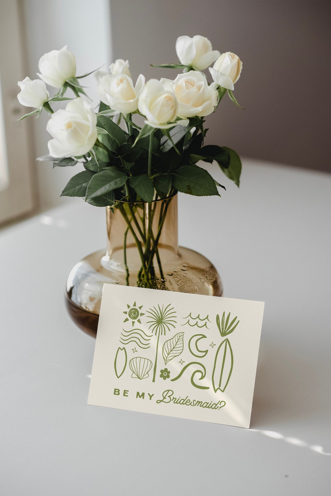 Surf Bridesmaid Proposal Card, Tropical Destination Wedding, Will You ...