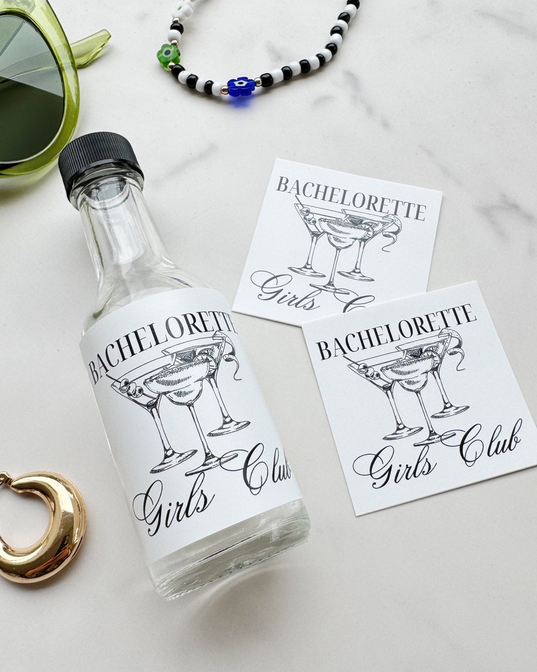 Bachelorette Party Labels, Girls Club Bachelorette Party Logo, Martini ...