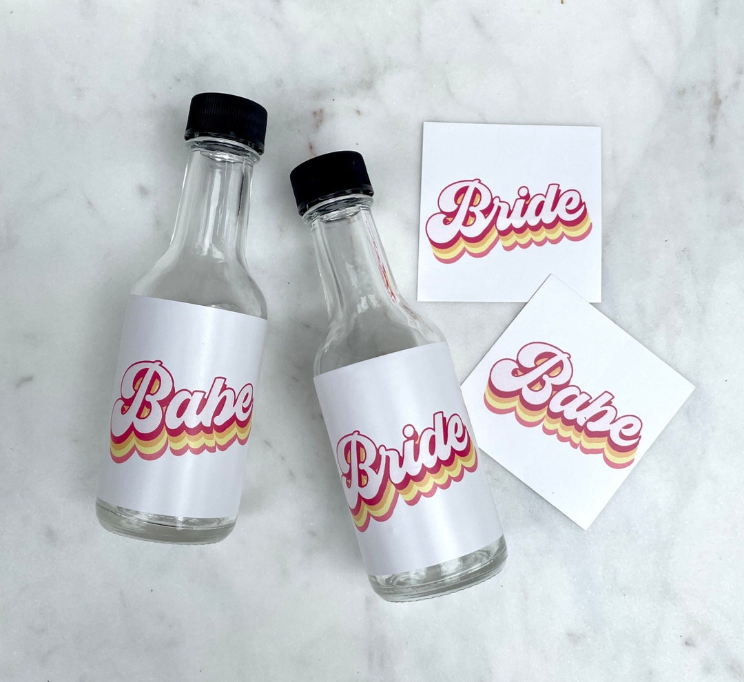 Bachelorette Party Favors, 50 Ml Shot Glass Label, Groovy, Retro, Disco ...