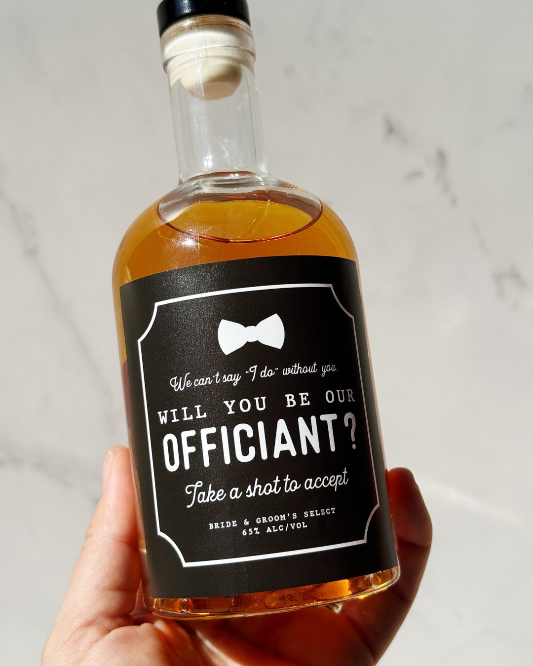 Officiant Proposal Whiskey Label, Officiant Proposal Box, Whiskey ...