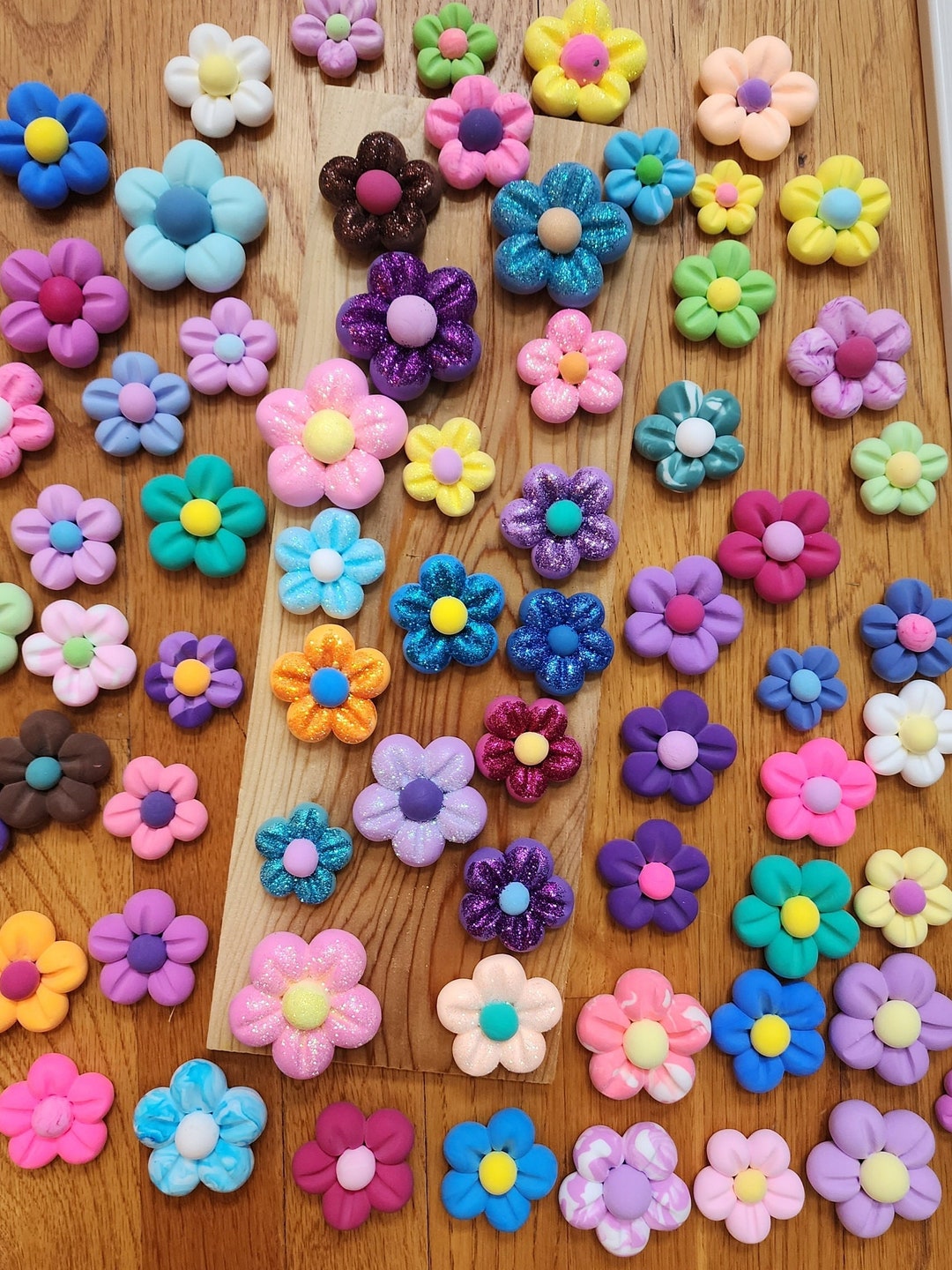 Handmade Clay Flowers JUST Flowers Only, Air Dry Foam Clay Flowers for ...