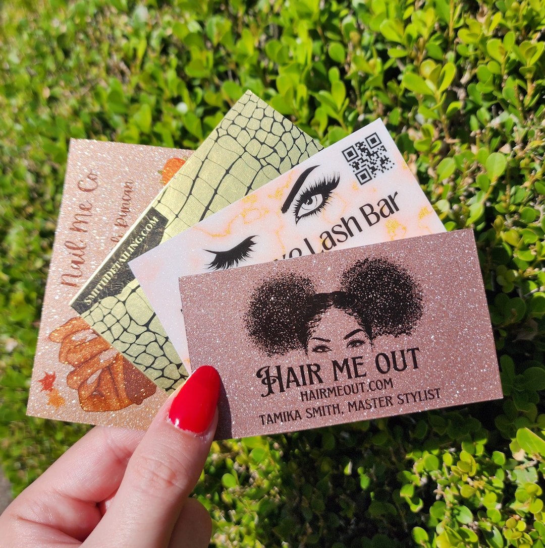 Premium Custom Business Card, Design Included, Glitter Business Cards ...