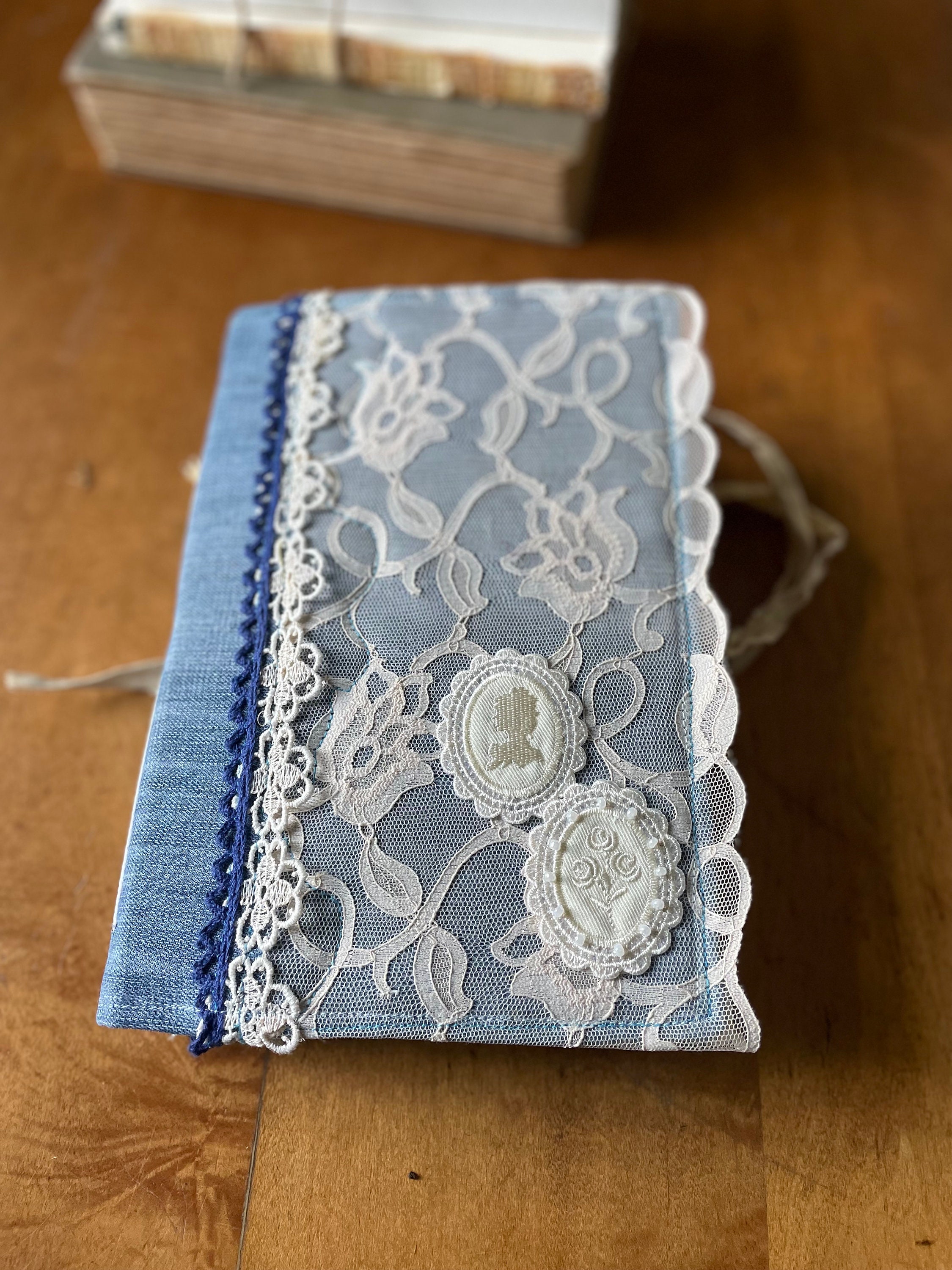 Handmade Denim and Lace Soft Cover Unembellished Junk Journal - Etsy