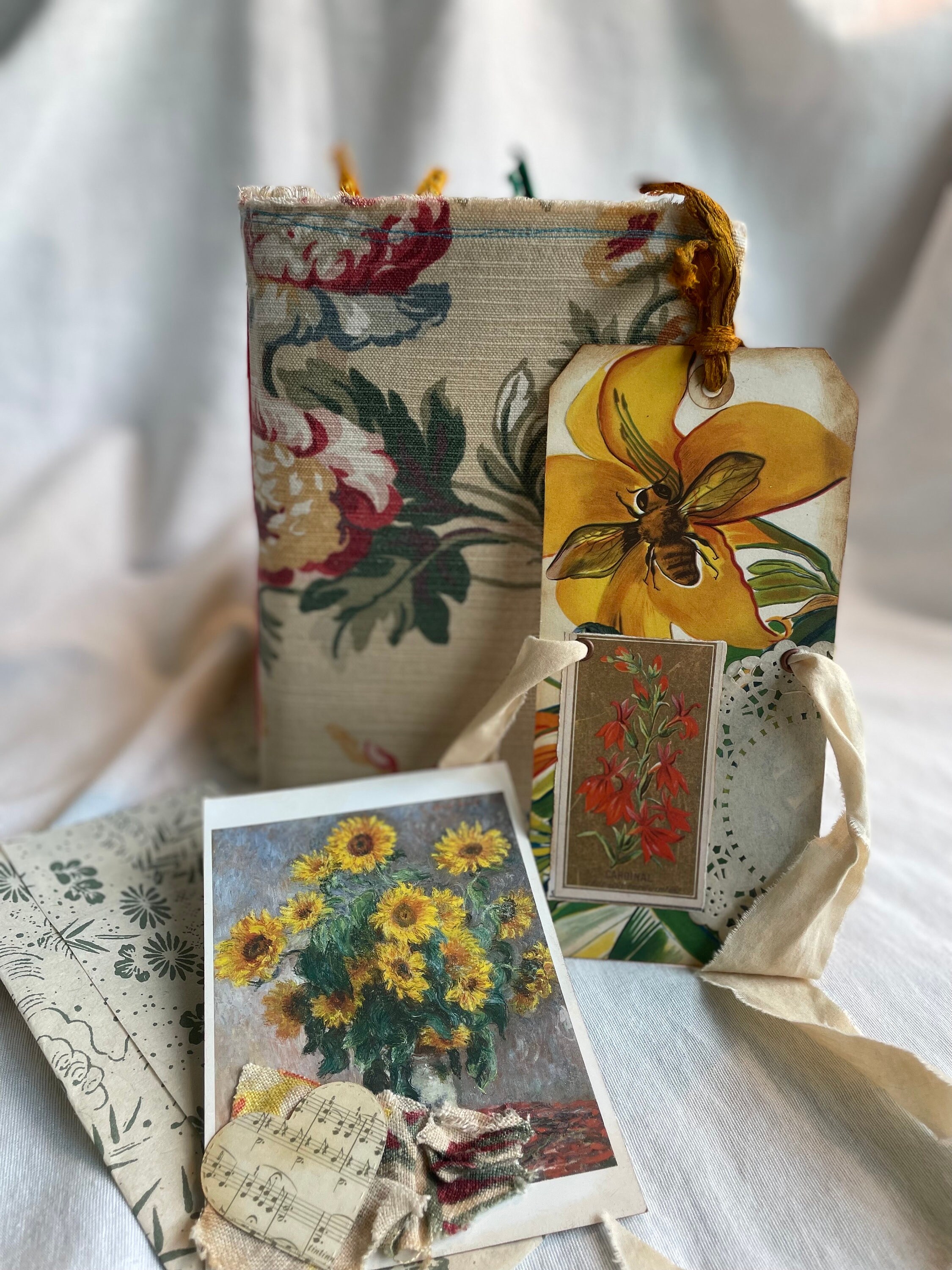 Vintage Botanical Chunky Soft Fabric Cover Junk Journal - Etsy