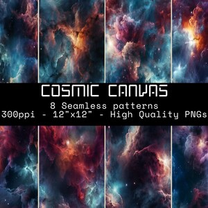 Cosmic Canvas: Space Nebula Seamless Patterns - Galaxy Digital ...