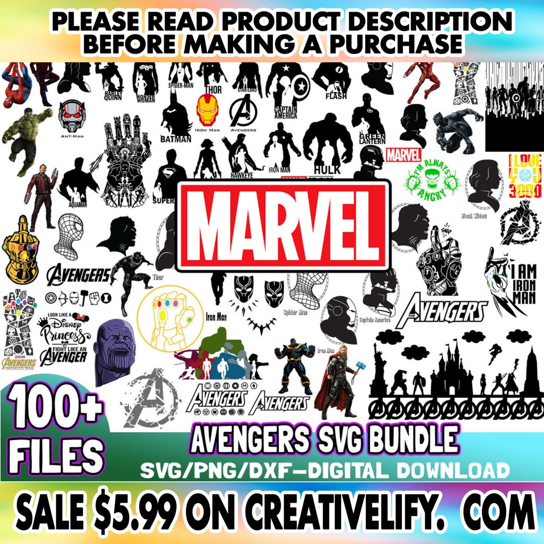 Superhero Mega Bundle Svg, Captain America, Iron Man, Hulk, Thor ...