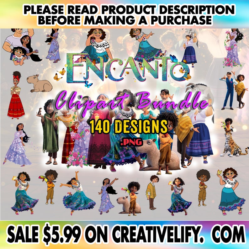 140 Designs Encanto PNG Clipart Bundle - Etsy
