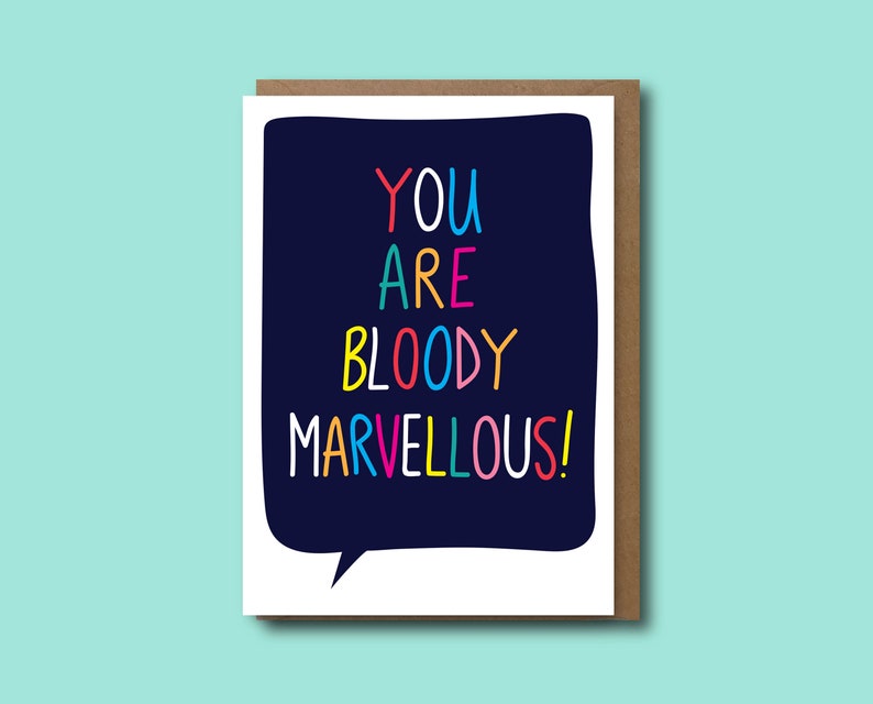 You Are Bloody Marvellous/ Thank You Card/ General Card - Etsy