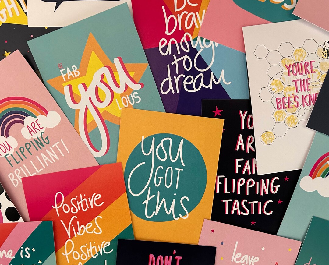 Positivity Postcard Pack-affirmation Cards-feel Good Cards-motivational ...