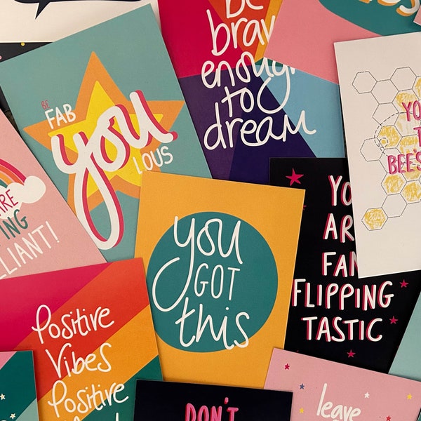 Motivational Postcards - Etsy UK