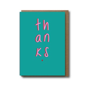 Thank You Card / Thanks Sq Card/hand Drawn - Etsy