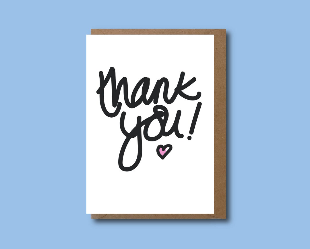 Thank You Card / Thank You Script /hand Drawn - Etsy