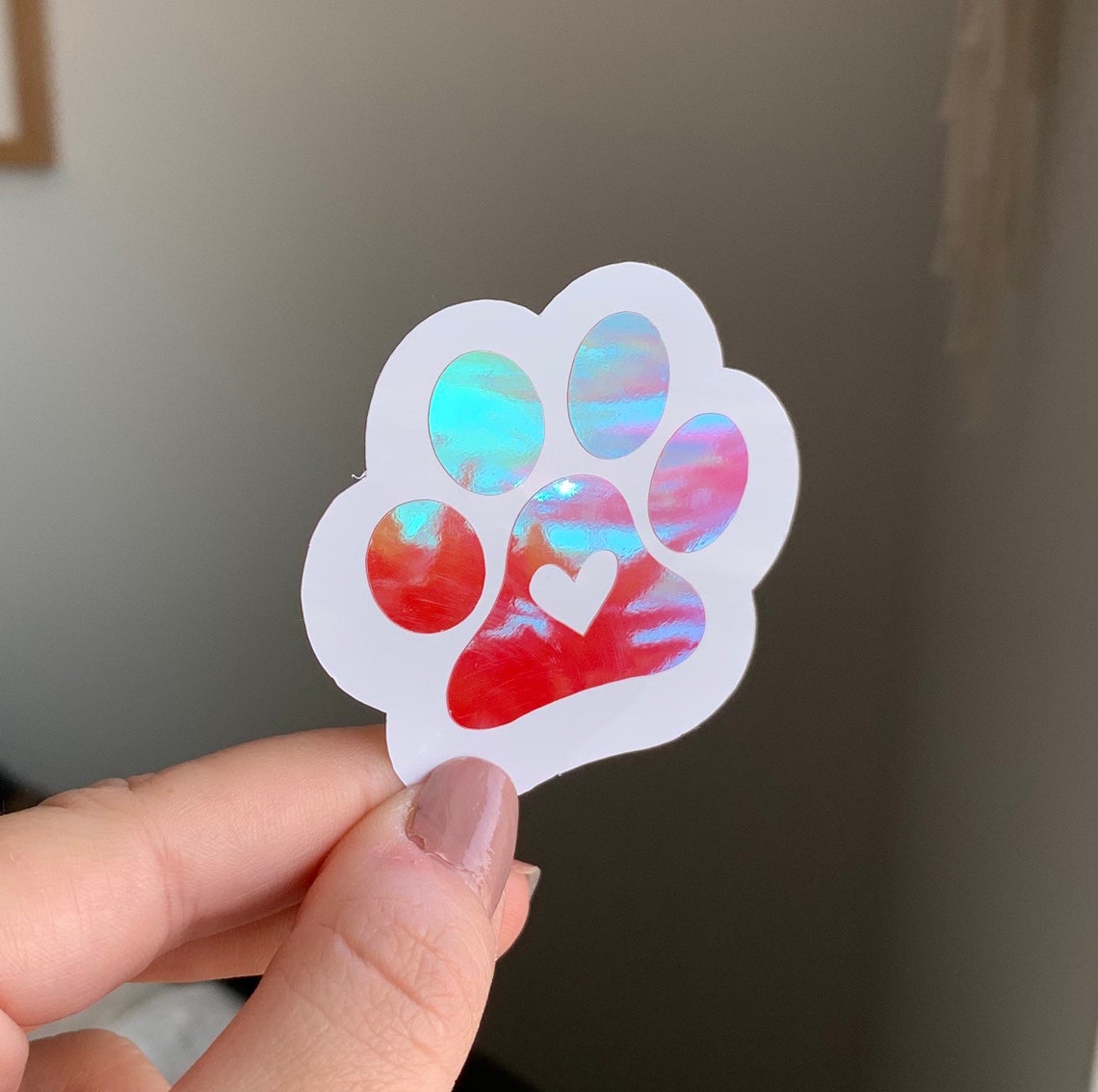 Holographic Paw Print Vinyl Decal Transfer for Laptop Car - Etsy