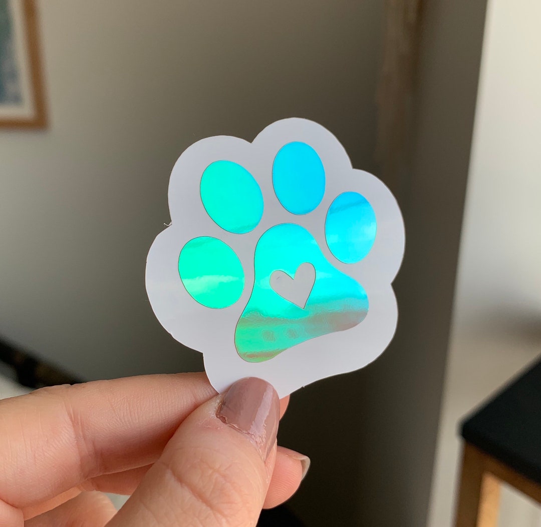 Holographic Paw Print Vinyl Decal Transfer for Laptop, Car, Water ...