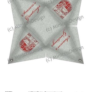 Printable Christmas Pyramid Box Linen Printable Box Digital Graphics ...