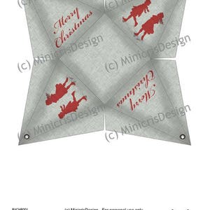 Printable Christmas Pyramid Box Linen Printable Box Digital Graphics ...