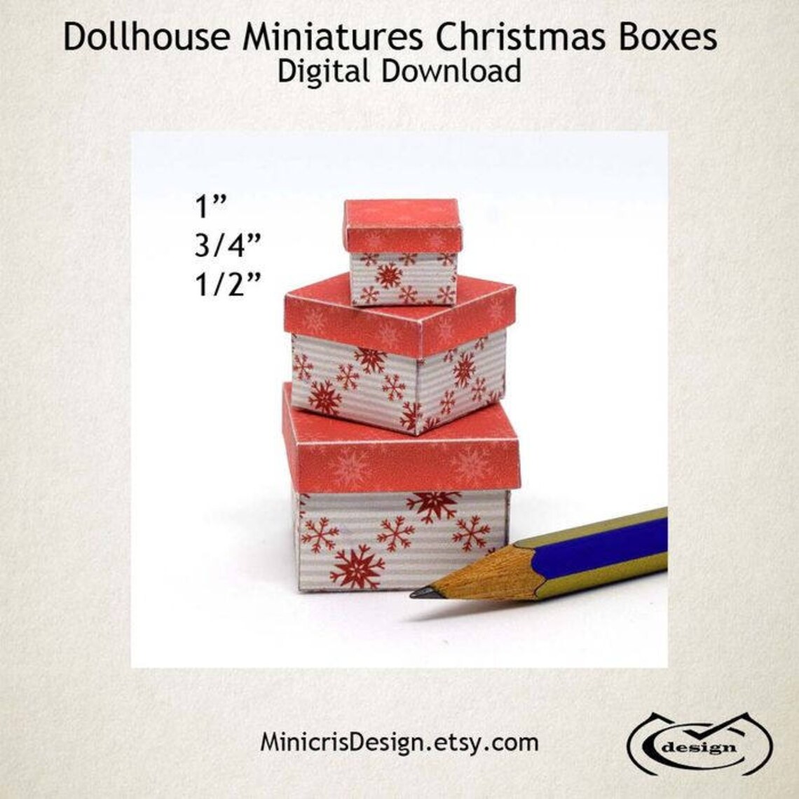 Dollhouse Miniatures Printable Christmas Pack Boxes Bags and | Etsy