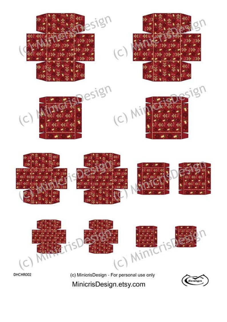 Dollhouse Miniatures Printable Christmas Box Set Instant Download ...