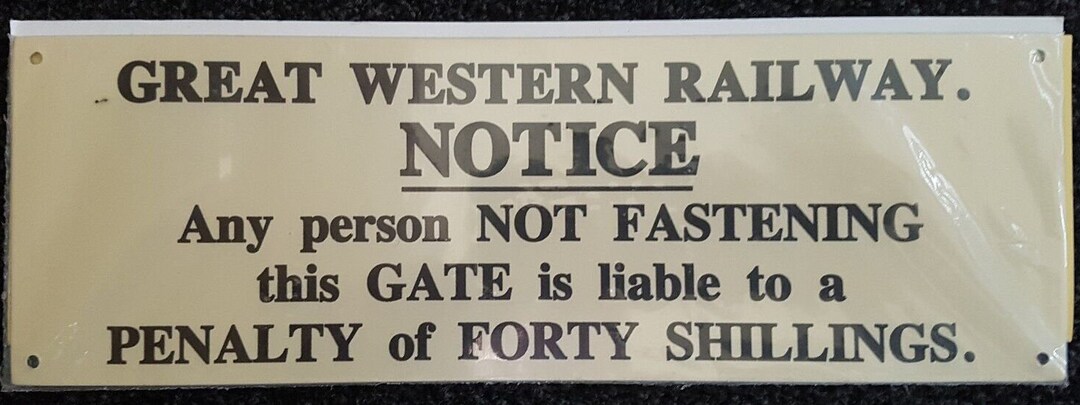 GWR Shut the Gate Great Western Railway Novilty Metal Sign Retro Enamal ...