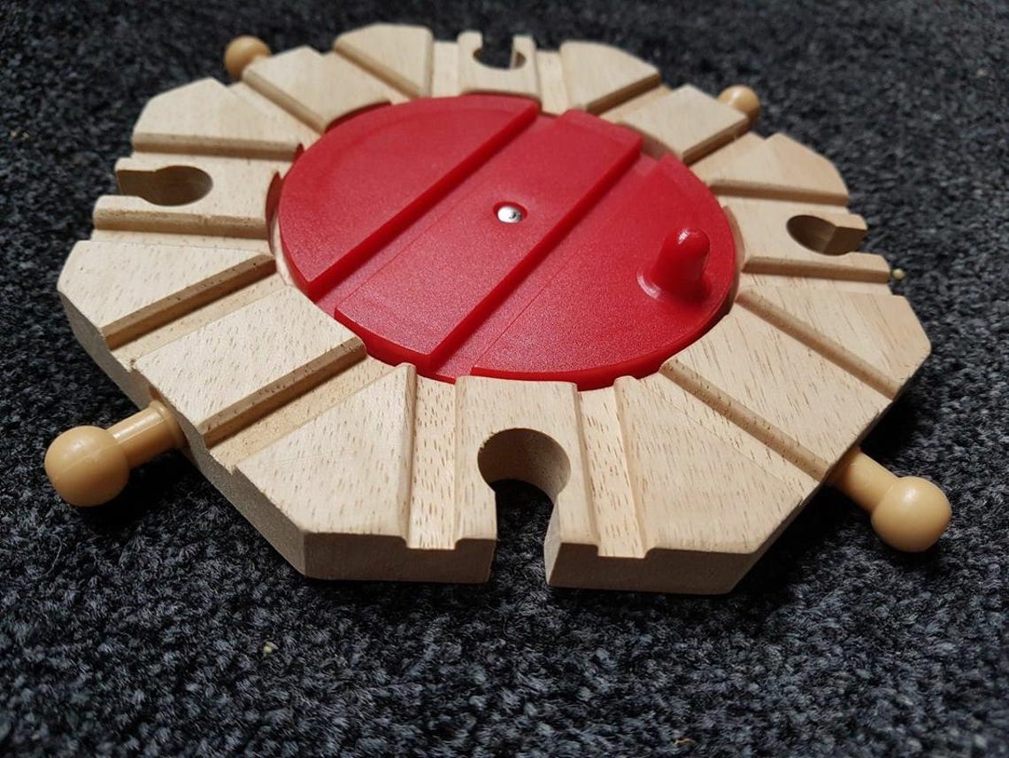8 Way Turntable Wooden Train Track, ELC. Thomas, Brio, IKEA, Bigjigs ...