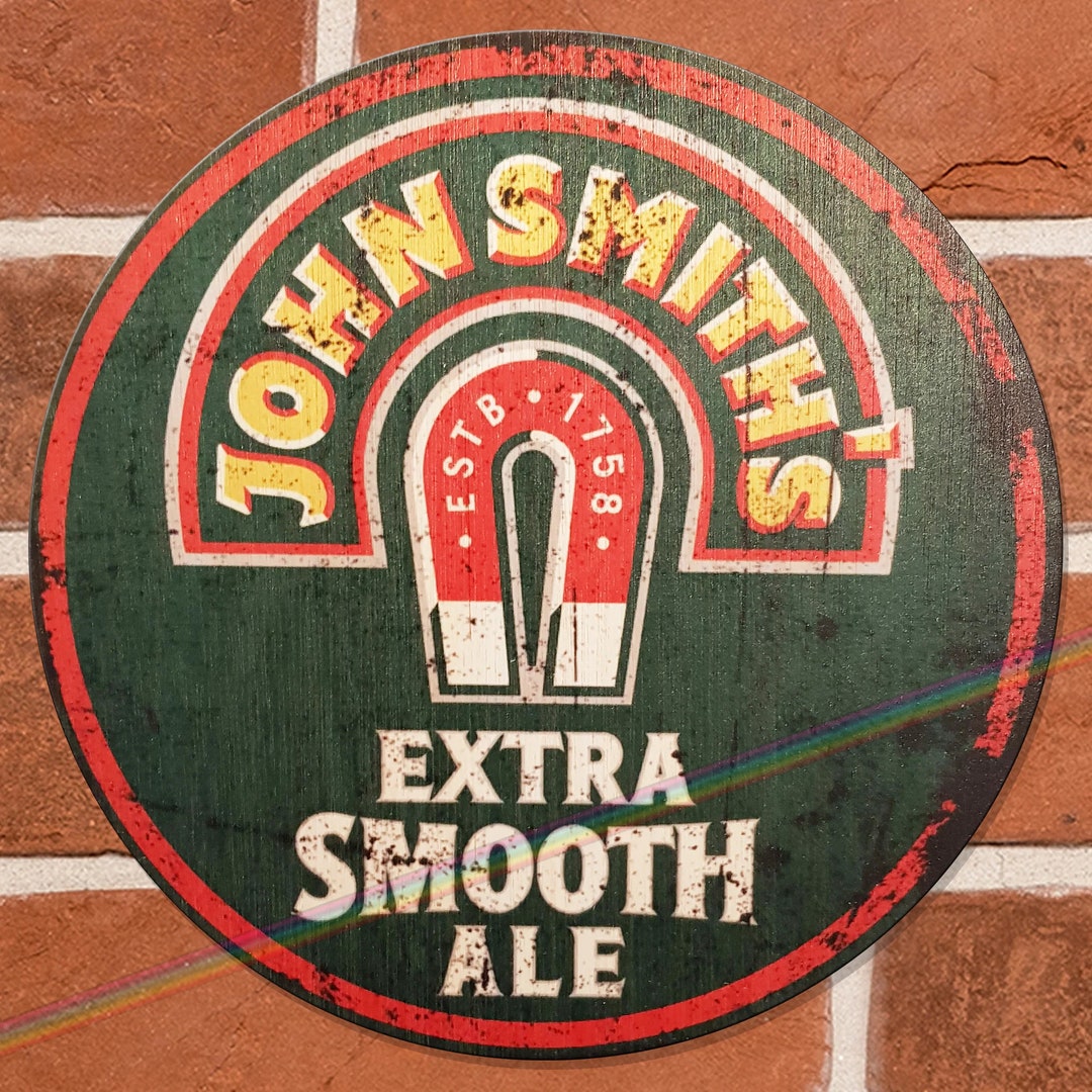 JOHN SMITHS Extra Smooth Circular Wood Sign 9cm Diameter 7.5 - Etsy UK