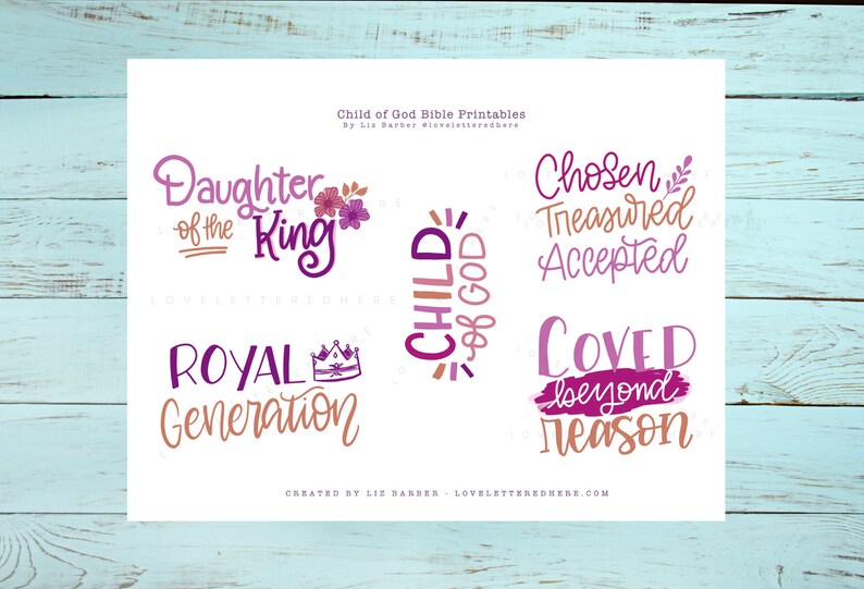 Child of God Bible Printable Traceables Bible Journaling Template ...