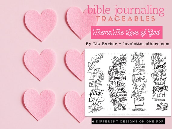 Bible Journaling Traceable: Love of God Bible Journaling | Etsy