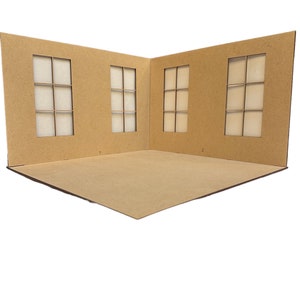 2 Sided Room-box W/4 Windows| Dollhouse Miniature| Room Box | 1:12 ...