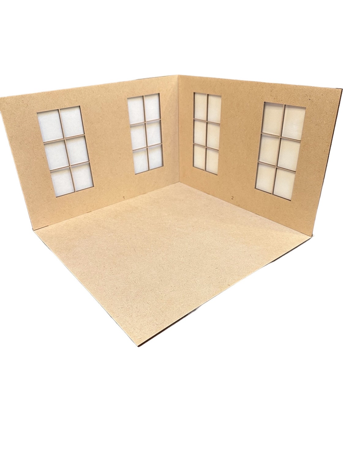 2 Sided Room-box W/4 Windows| Dollhouse Miniature| Room Box | 1:12 ...