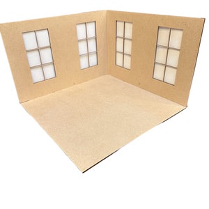 2 Sided Room-box W/4 Windows| Dollhouse Miniature| Room Box | 1:12 ...