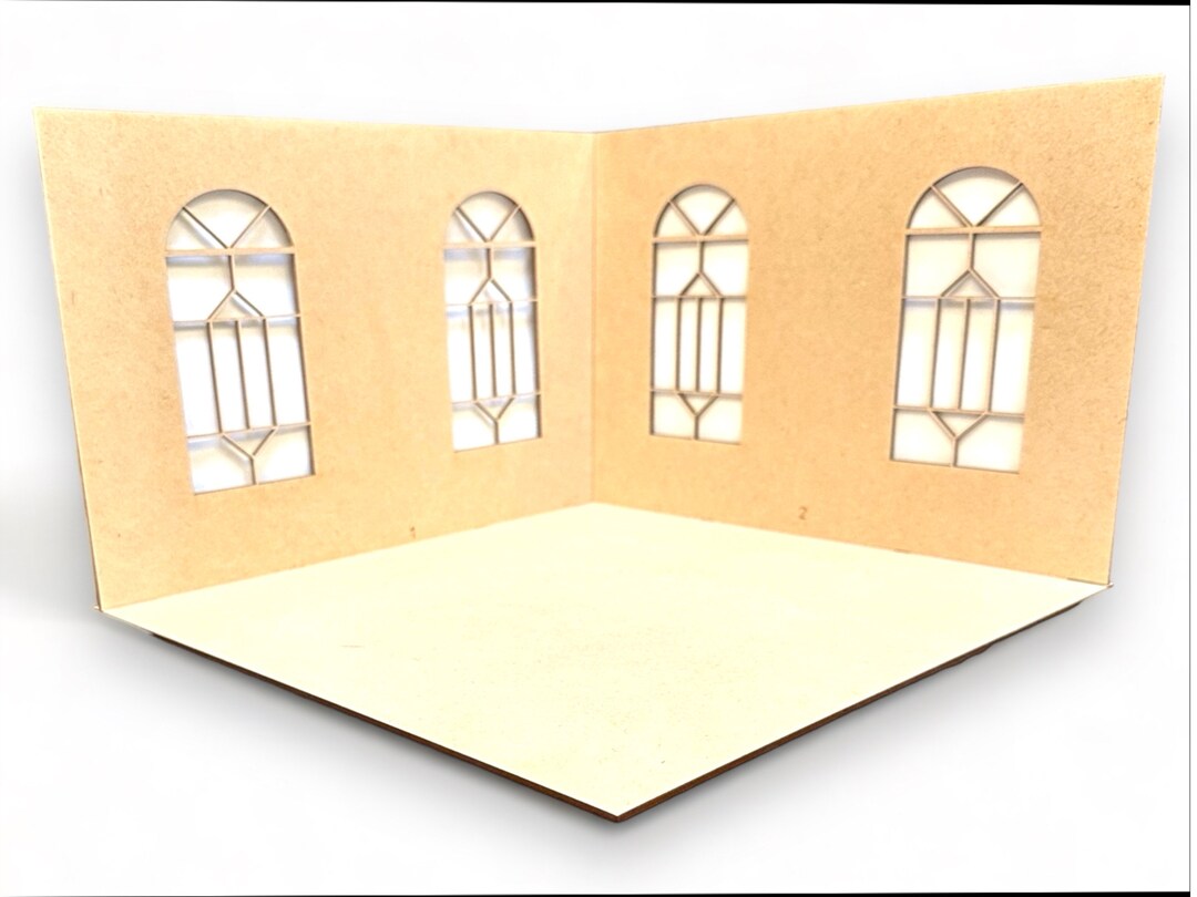 2 Sided Room-box W/4 Windows| Dollhouse Miniature| Room Box | 1:12 ...