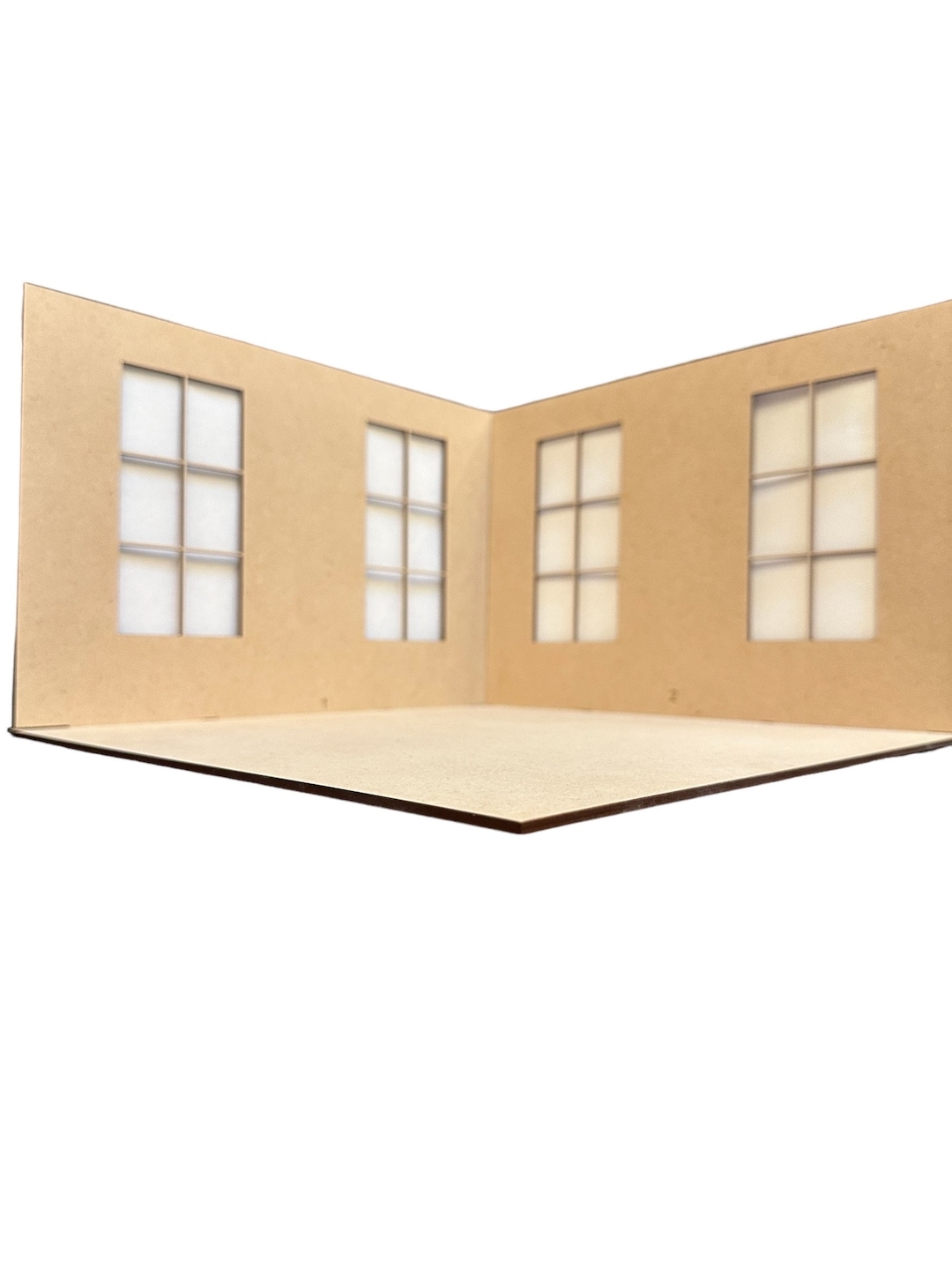 2 Sided Room-box W/4 Windows| Dollhouse Miniature| Room Box | 1:12 ...