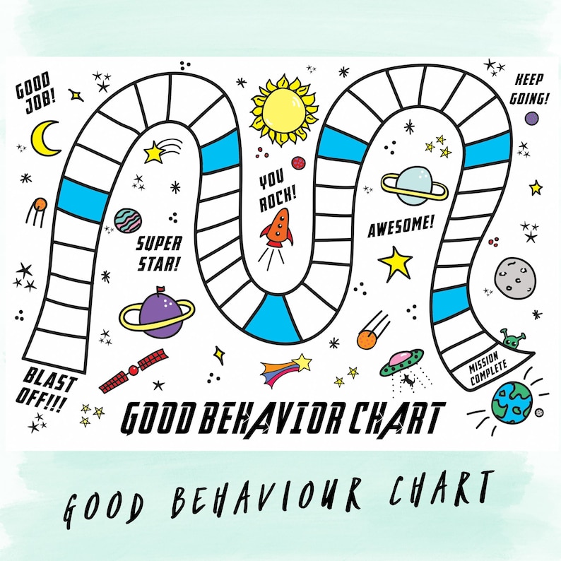 Printable Good Behavior Chart - Outer Space - Etsy