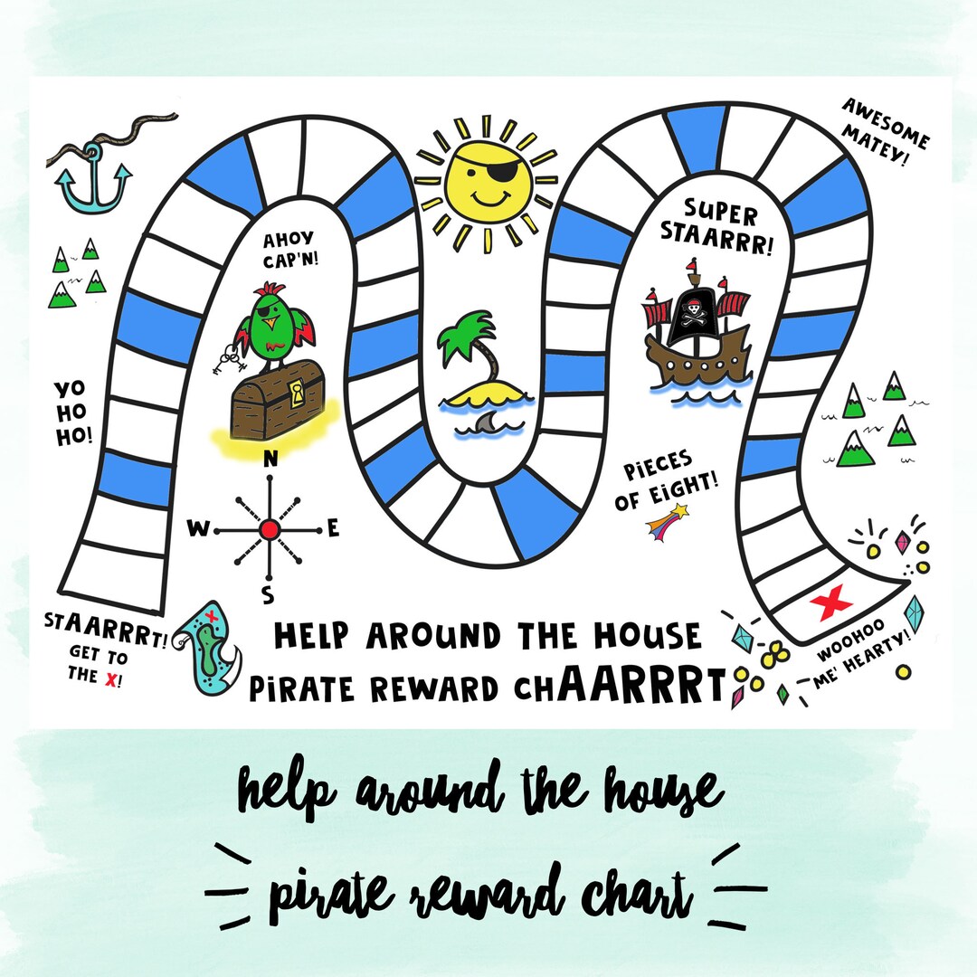 Printable 'help Around the House' Pirate Reward Chart - Pirate Reward ...