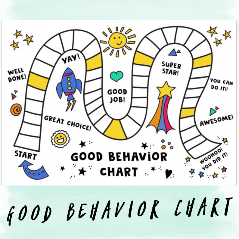 Printable Good Behavior Chart - Yellow - Etsy