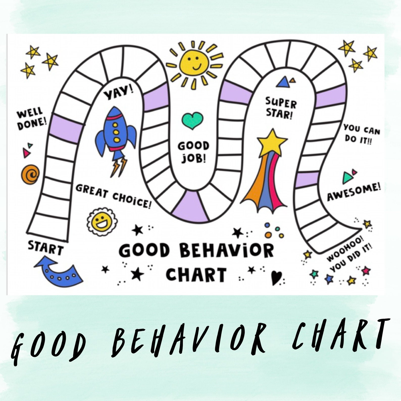 Printable Good Behavior Chart - Purple - Etsy