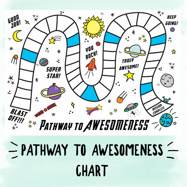 Printable 'pathway to Awesomeness' Chart - Outer Space - Etsy